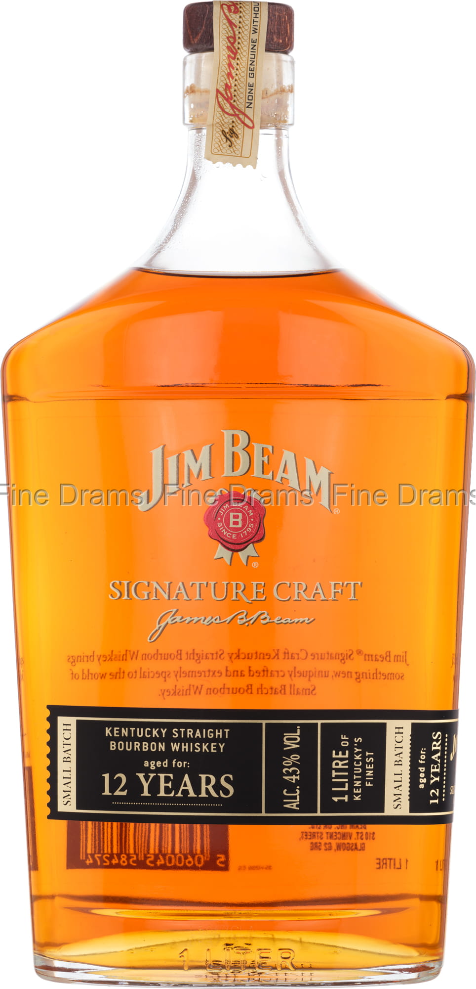 Jim Beam 12 Year Old Signature Craft Bourbon Whiskey (1 Liter)